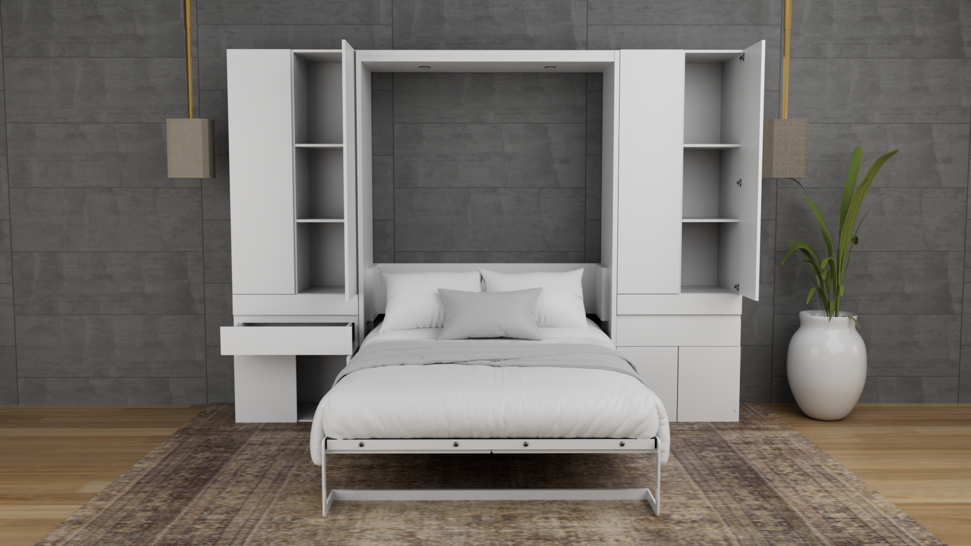 Combo Abatible + Closets: Cama Abatible Vertical Forte Matrimonial + C ...