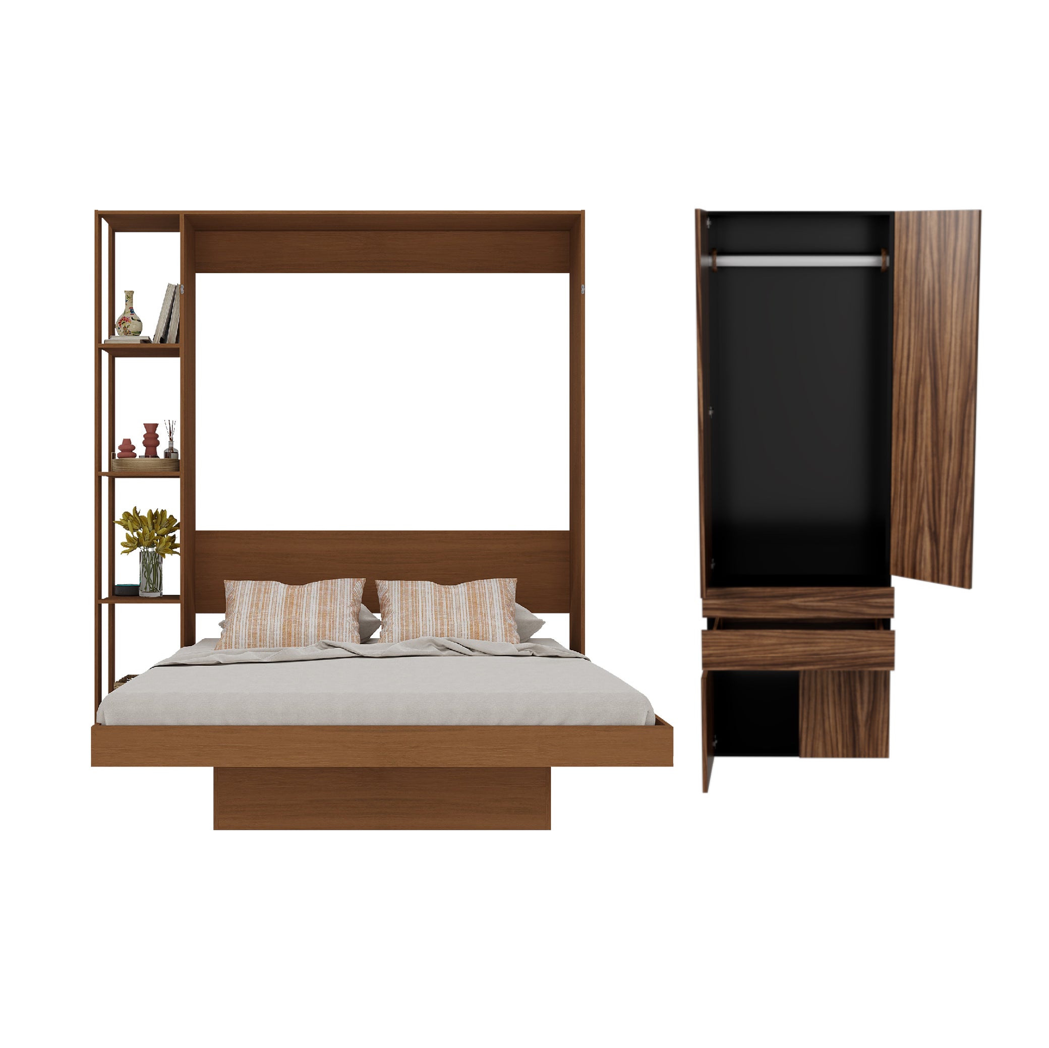 Cama Abatible Vertical Esencial Matrimonial + Mini Closet (De Repisas ...