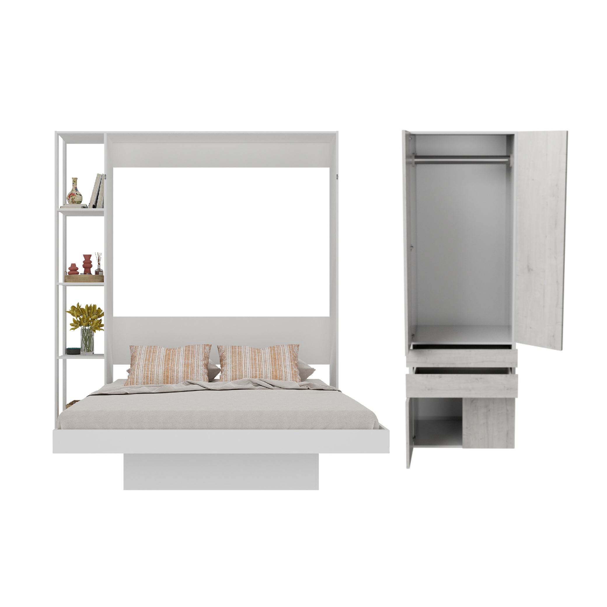 Cama Abatible Vertical Esencial Matrimonial + Mini Closet (De Repisas ...